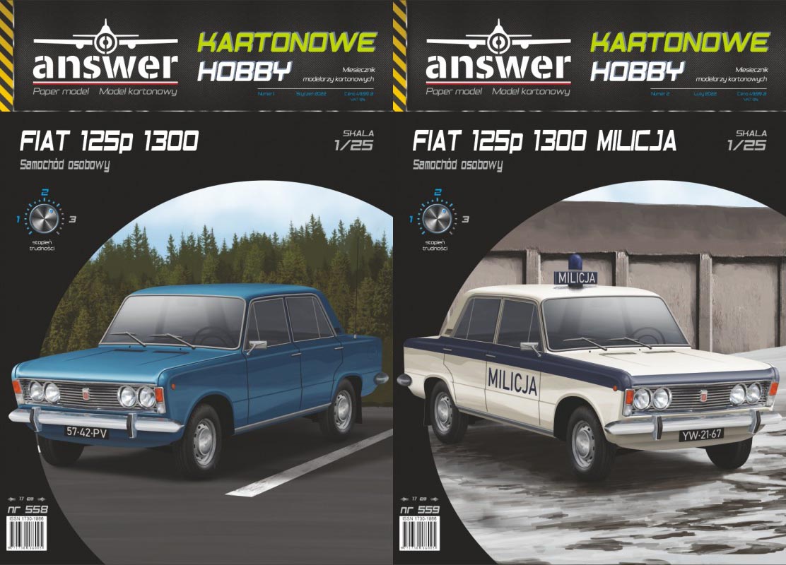 FIAT 125p X2 Z Wydawnictwa Answer Modele Z Kartonu