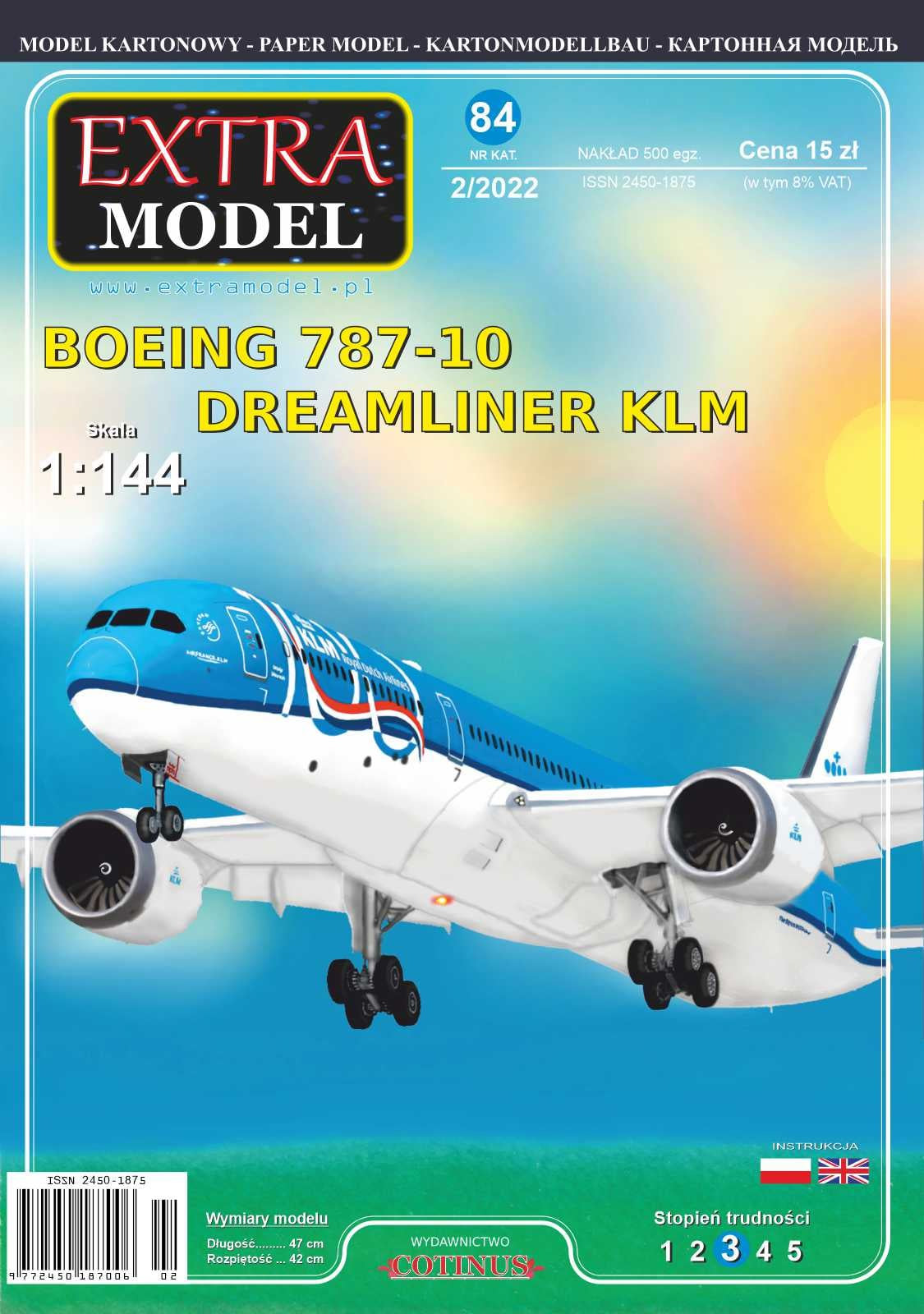 Boeing 787-10 Dreamliner KLM od Extra Model – Modele z Kartonu